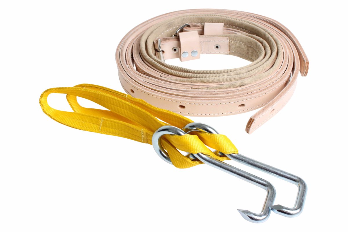 SLINGS LEATHER, PROFESSIONAL WITH HOOKS - UPRIGHT - Knud Danielsen ApS